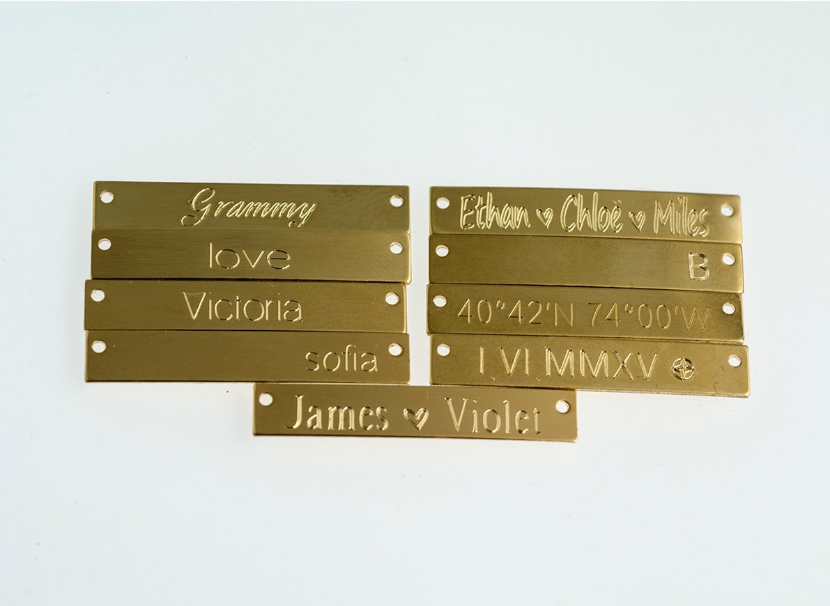 14kt Gold BAR Necklace Engraved Name Initial | Gold Bar Necklace 14K ...