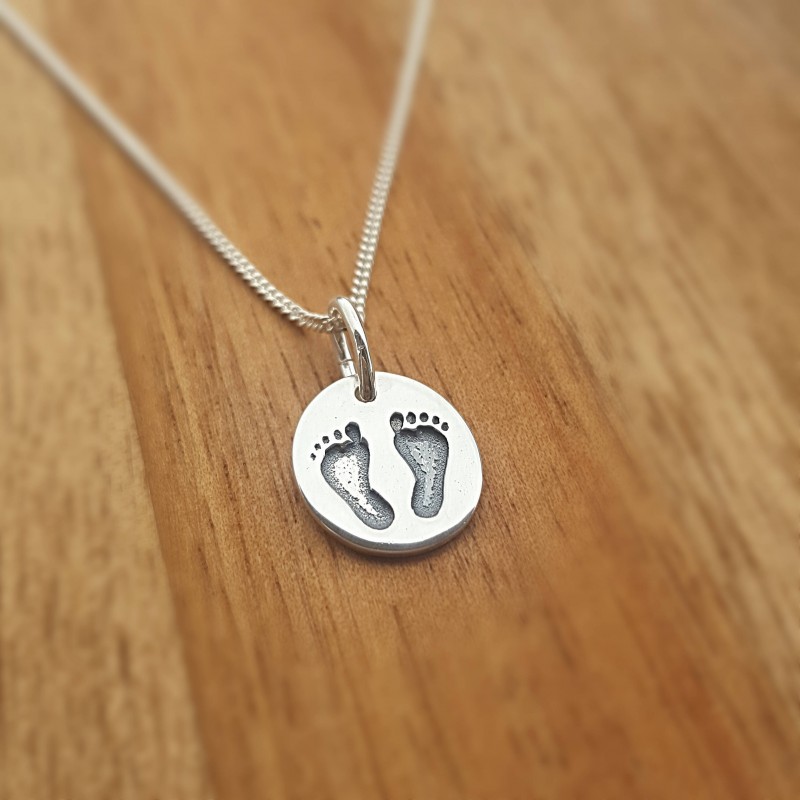 Baby Feet Charm Necklace/Sterling Silver Baby Feet Charm Necklace ...