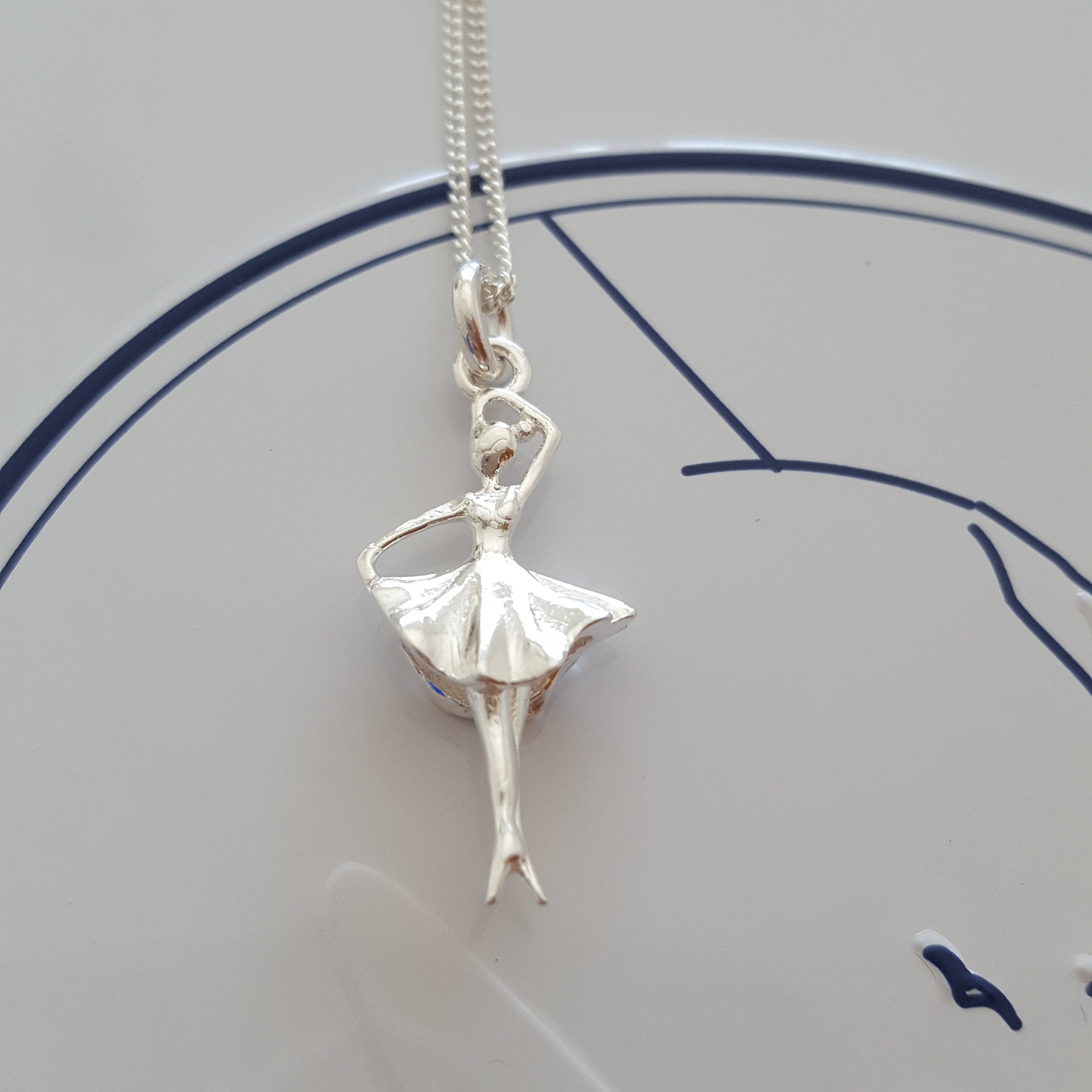 Ballerina Necklace, Sterling Silver Ballet Necklace, Ballet Charm, Gift ...