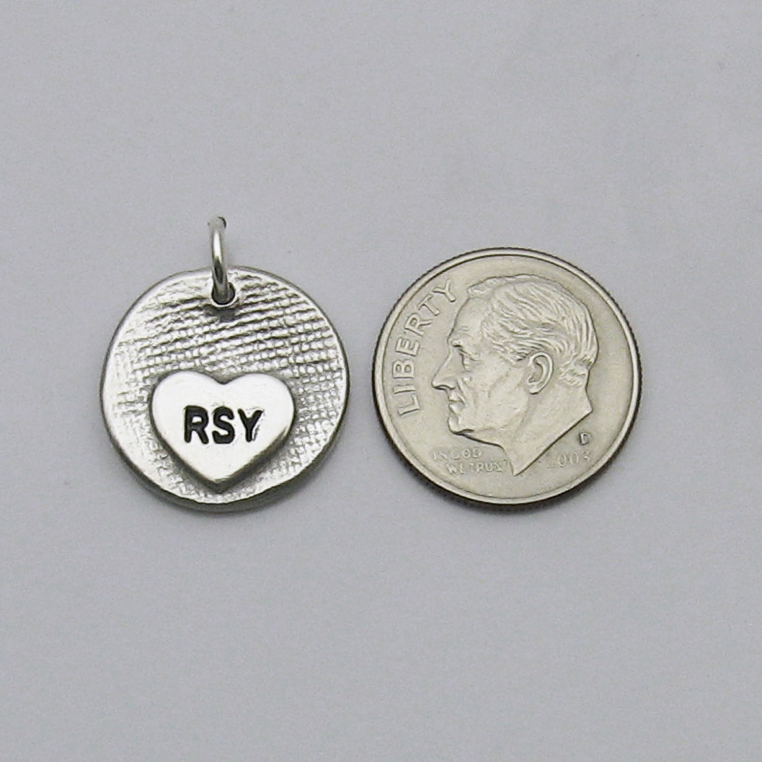 Fingerprint Jewelry, Silver Fingerprint Charm, Personalized Charm ...