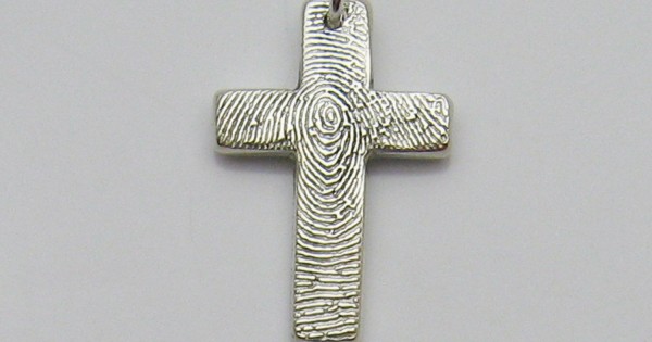 Fingerprint Jewelry, Silver Fingerprint Cross, Silver Fingerprint ...