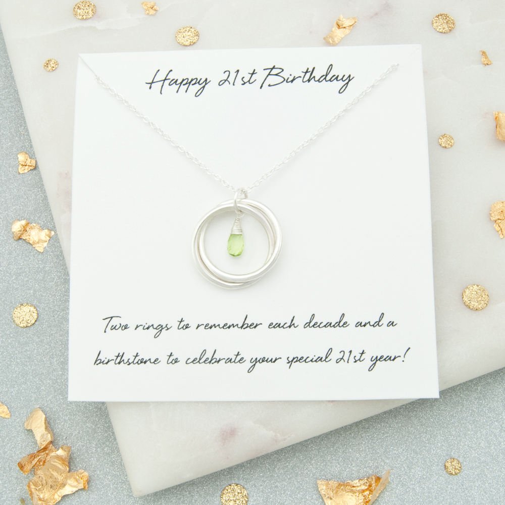 21st Birthday Gift For Her, 21st Birthday Birthstone Necklace, 21st ...