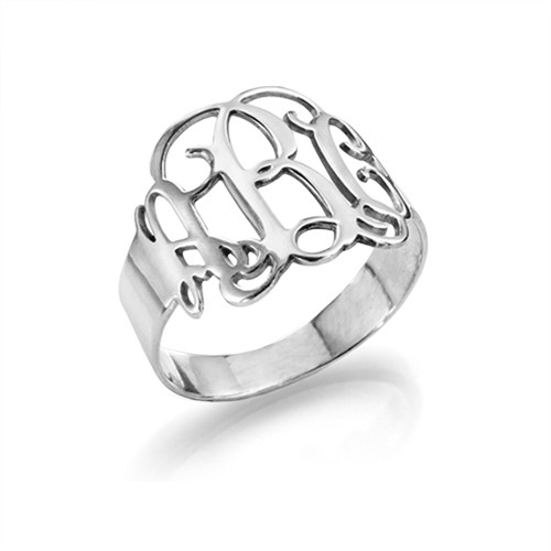 Sterling Silver Monogram Ring - The Handmade
