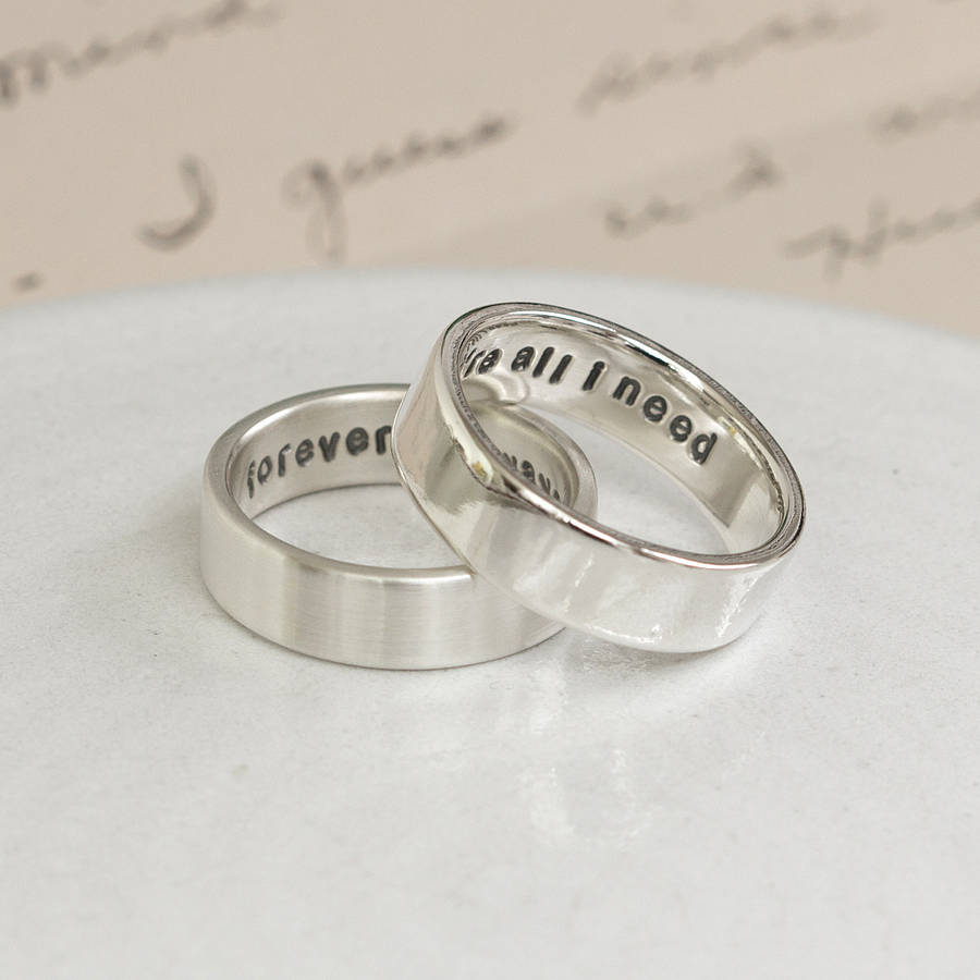 Personalised Silver Hidden Message Ring - The Handmade